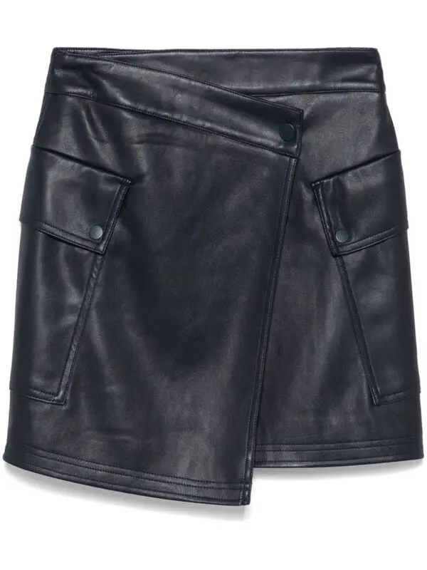 Essentiel Antwerp Faux-leather Wrap Mini Skirt - Blue