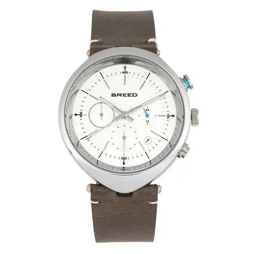 BREED Tempest Chronograph Strap Watch With Date - Grey/white