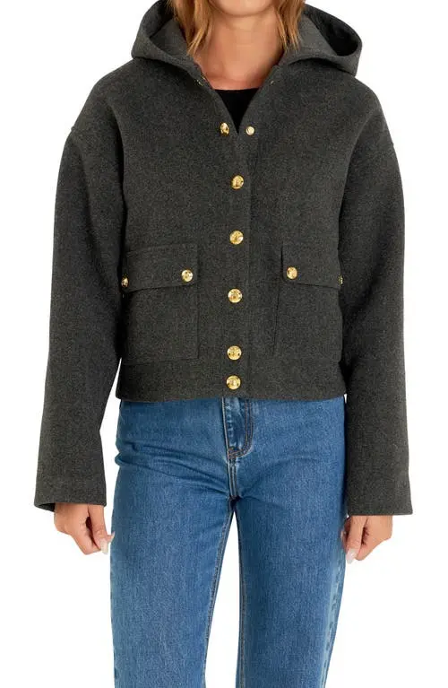 English Factory Hooded Cropped Coat