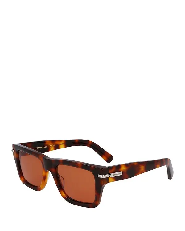 FERRAGAMO Prisma 53mm Rectangular Sunglasses - Tortoise