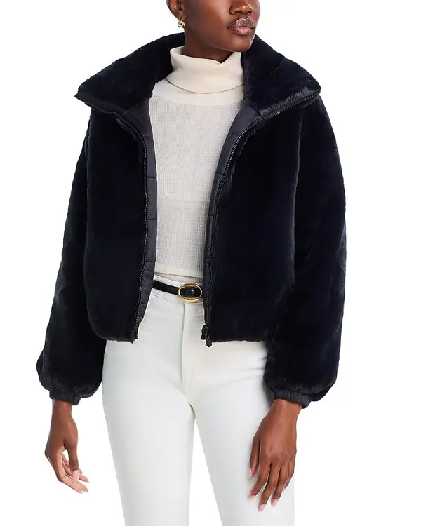 SAVE THE DUCK Jeon Reversible Faux Fur Jacket - Black