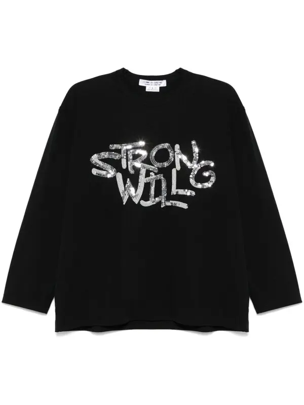 Comme Des Garçons Sequin-embellished T-shirt
