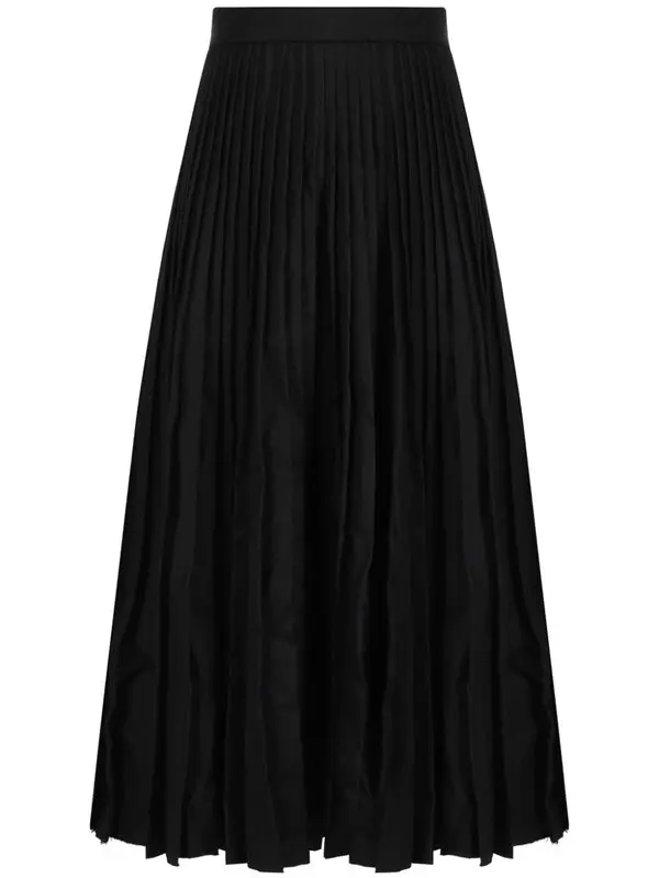 Balenciaga Creased Wool Pleated Skirt - Black