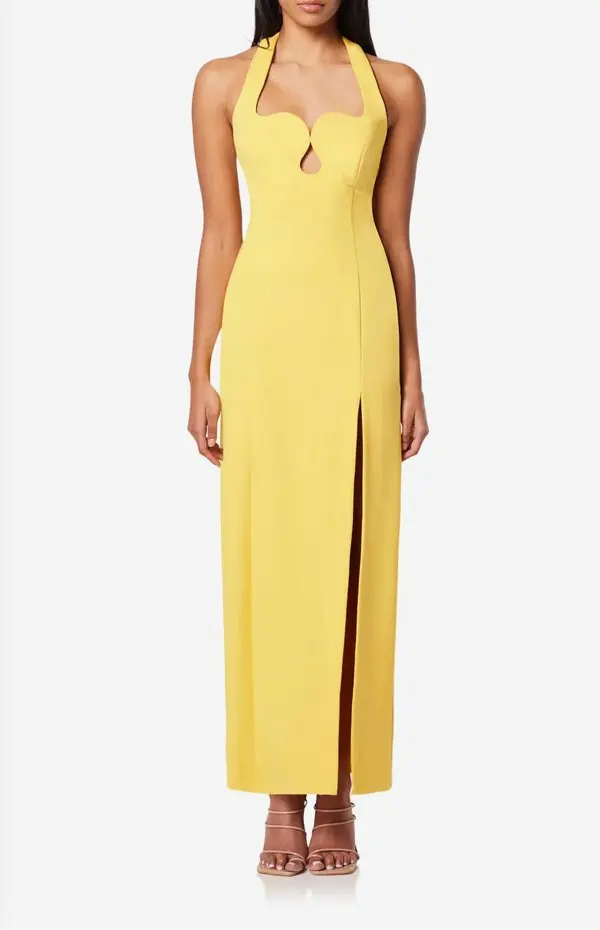 Buy ELLIATT Tuning Halter Gown - Yellow At 35% Off | Editorialist