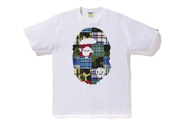 BAPE Patchwork Big Ape Head Tee Shirt - White