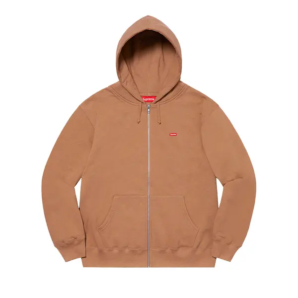Supreme Small Box Zip Up Hooded Sweatshirt - Brown
