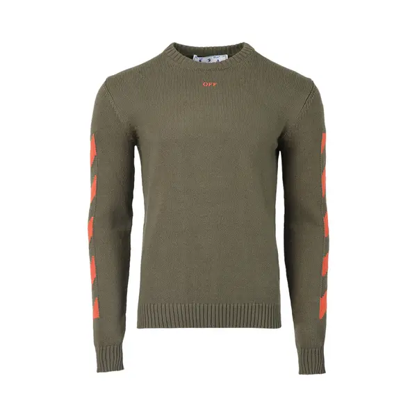 Off-White Diag Arrow Knit Crewneck - Green