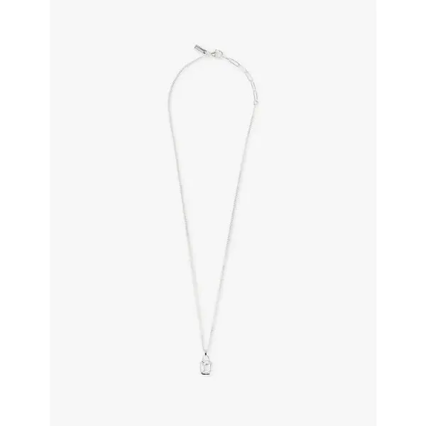 COMMONLINES Solitaire Sterling And Cubic Zirconia Pendant Necklace