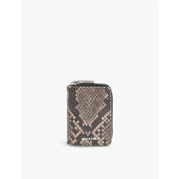 Whistles Snakeskin-effect Leather Purse
