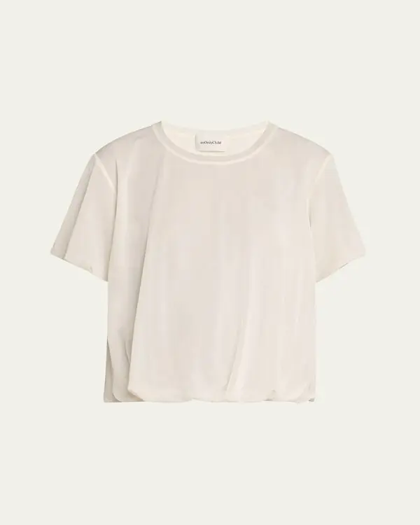 ANONLYCHILD Victoria Elastic Hem Top - White