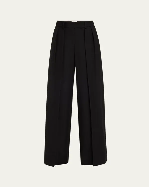 ANONLYCHILD May Pintuck Wool Pants - Black