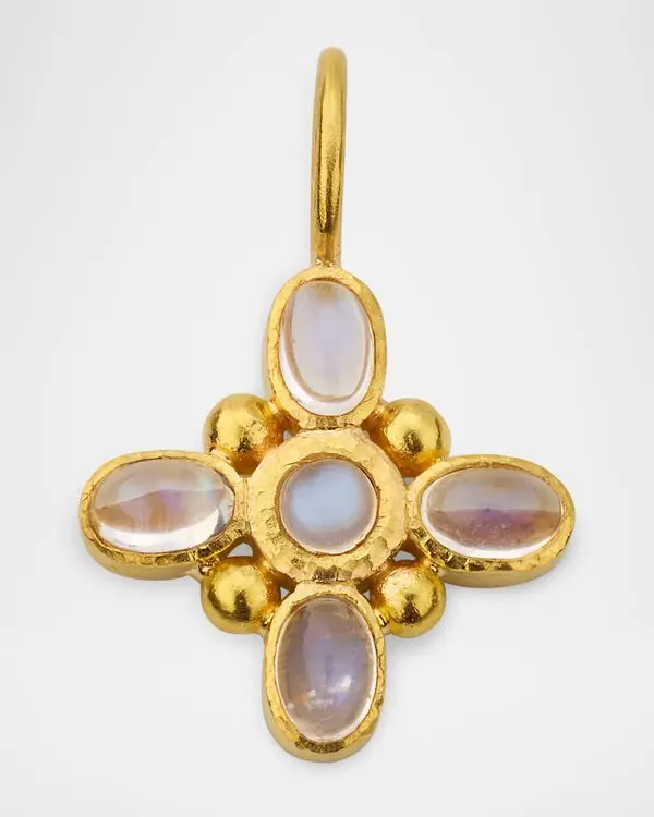 Elizabeth Locke 19k Clover Pendant - Moonstone