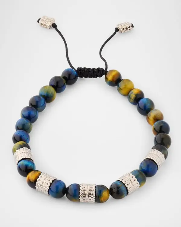Armenta Tiger's Eye And Sterling Silver Beaded Bracelet - Tiger Eye