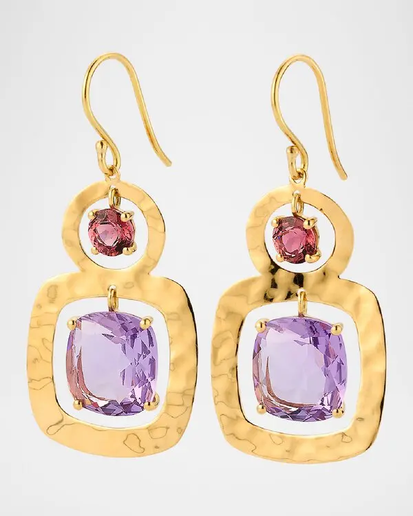 Ippolita Rock Candy 18k Yellow Gold Tourmaline And Amethyst Earrings - Multicolor