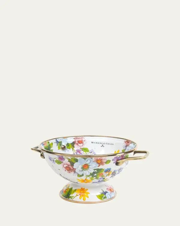 MACKENZIE-CHILDS Small Flower Market Colander - White