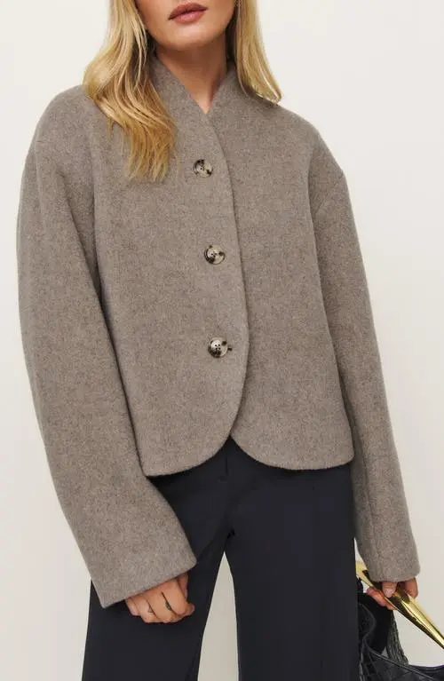 REFORMATION Owen Wool-blend Jacket - Stone