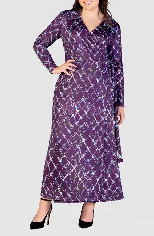24SEVEN COMFORT APPAREL Abstract Print Maxi Dress