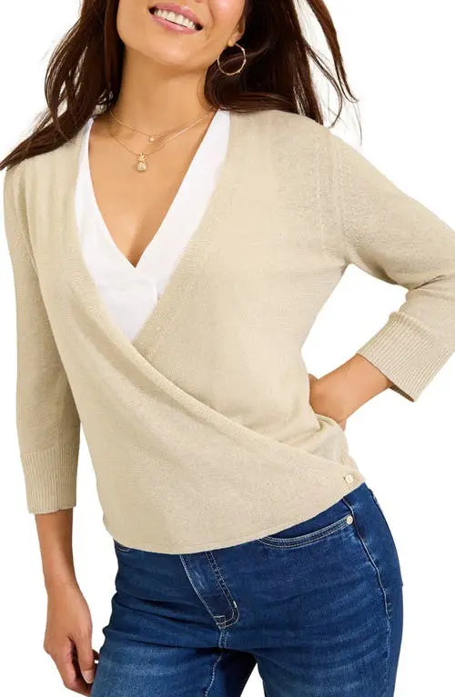 Tommy Bahama Addison Shimmer Convertible Cardigan - Soft Gold