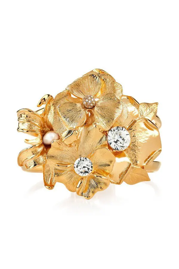 KENNETH JAY LANE Pearl Center Flower Cuff