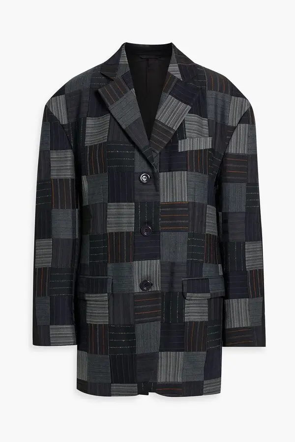 Acne Studios Oversized Patchwork Tweed Blazer