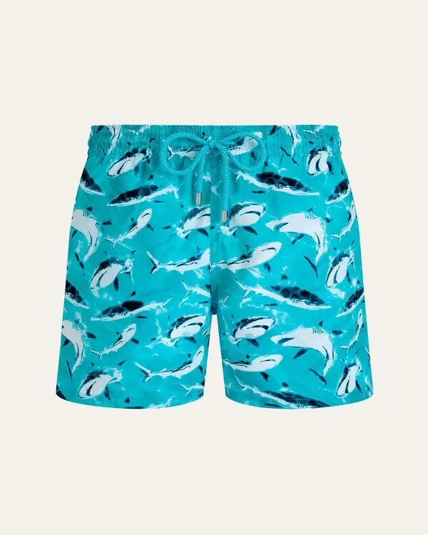 Vilebrequin Shark-print Swim Shorts - Spry Lagoo