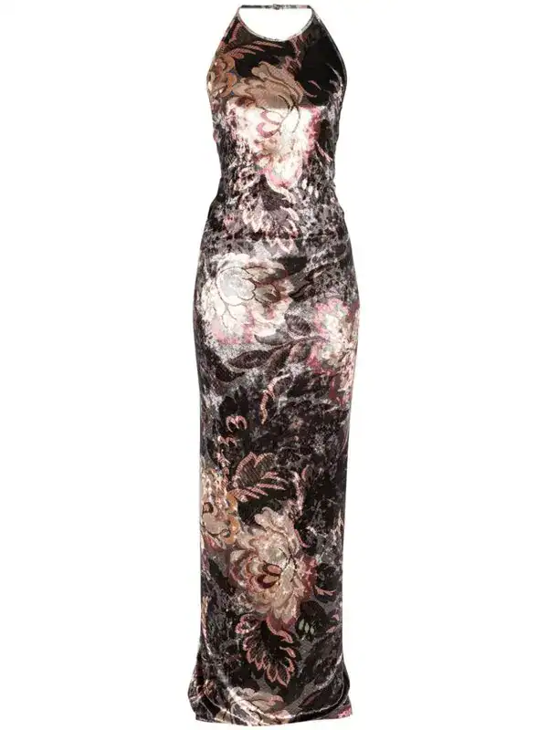 etro evening dresses Etro Size 46 Black Viscose Long Sleeve Bead Detail Low Back Evening Gown —  Labels Resale Boutique main image 1