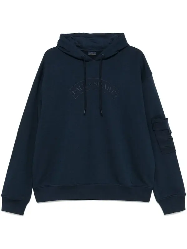 Paul Shark Rubberised-Logo Hoodie Blue Editorialist - Main Image