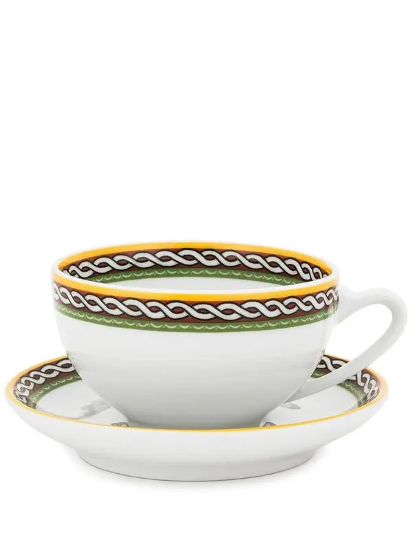 Dolce & Gabbana Carretto Siciliano-trim Teacups