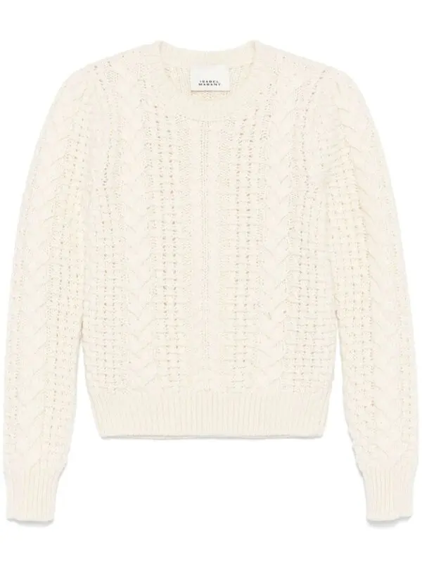 Isabel Marant Otilia Cable-knit Sweater - White
