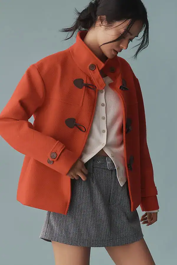 Nvlt Duffle Coat Jacket In Red 50% Off Editorialist