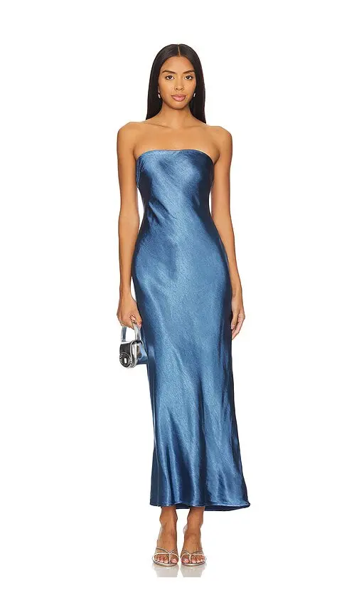 MORE TO COME Emma Strapless Maxi Dress - Navy