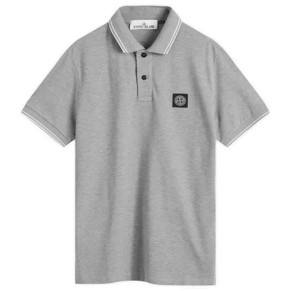 Stone Island Patch Polo - Melange Grey