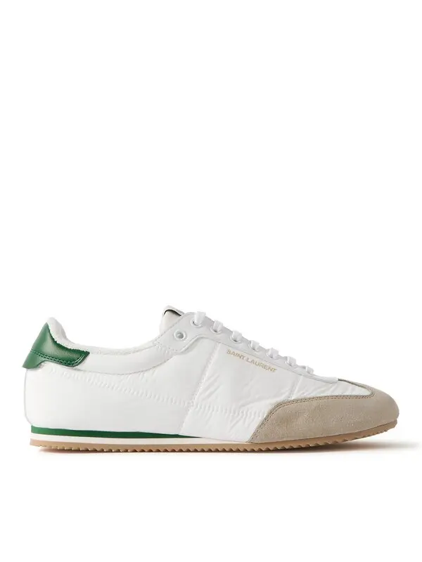 Saint Laurent Aston Leather-trimmed Sneakers - White