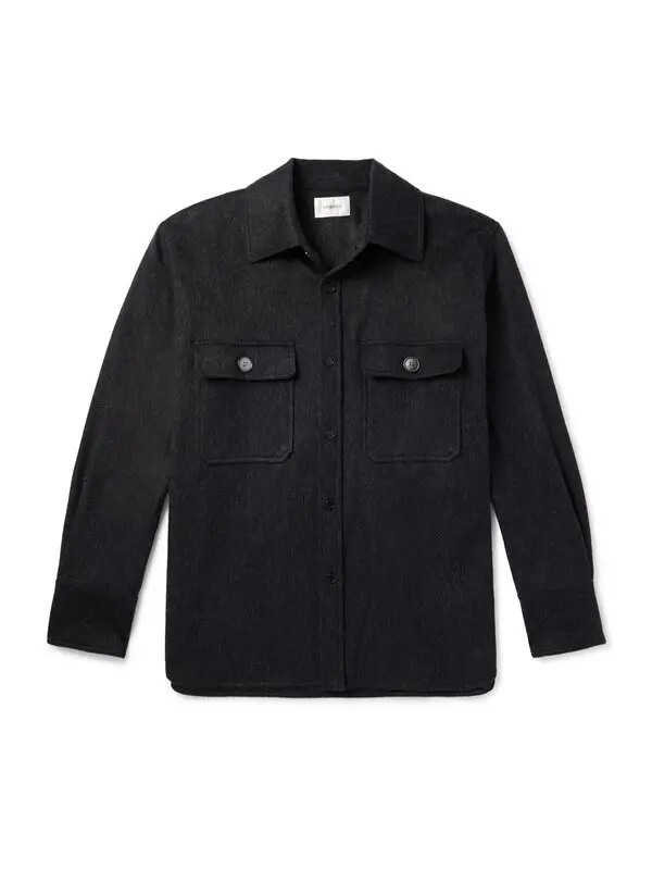 Saint Laurent Brushed Cashmere And Wool-blend Overshirt