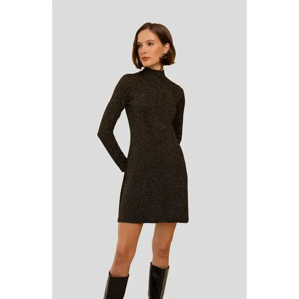 WHIMSY + ROW Joanie Mini Dress - Black Sparkle