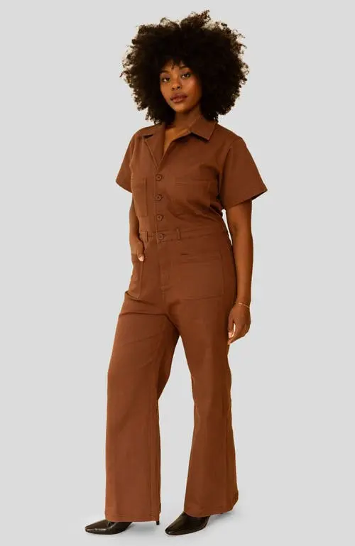 WHIMSY + ROW Logan Jumpsuit - Chocolate