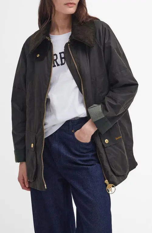 Barbour Allerston Water Resistant Waxed Cotton Jacket - Olive/ancient
