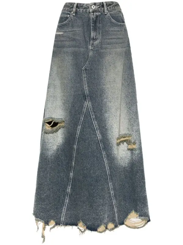 MUSIUM DIV. Distressed Denim Skirt