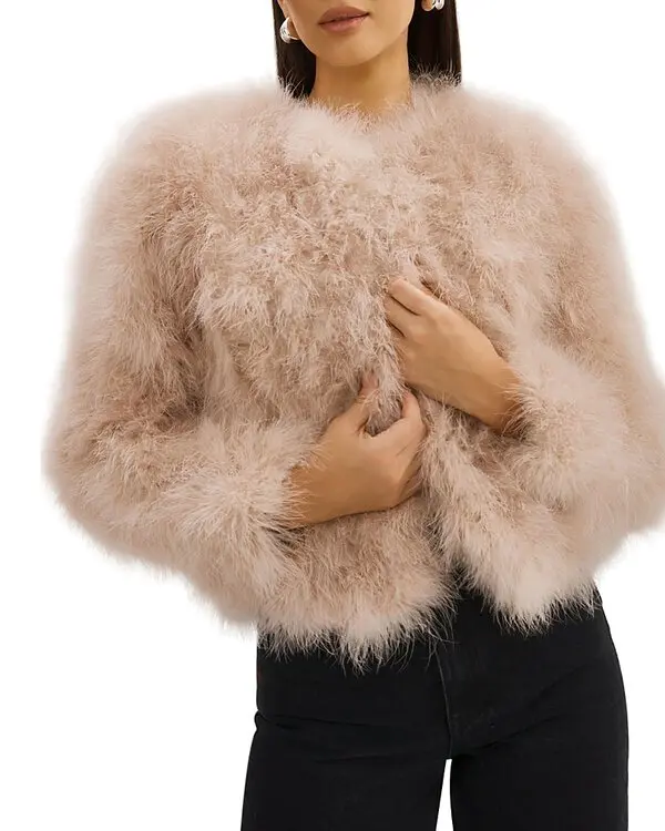 LAMARQUE Deora Feather Jacket - Doeskin
