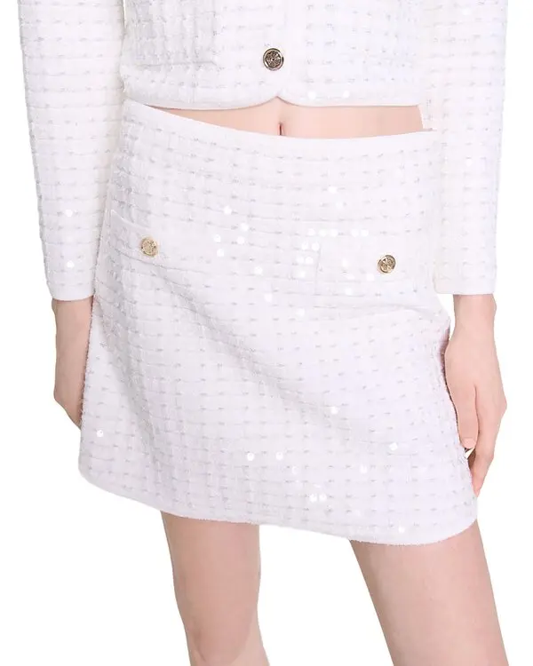Maje Jirtaly Sequin Knit Mini Skirt