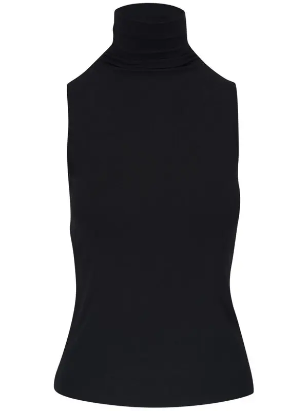 Vince High Neck Sleeveless Top - Black