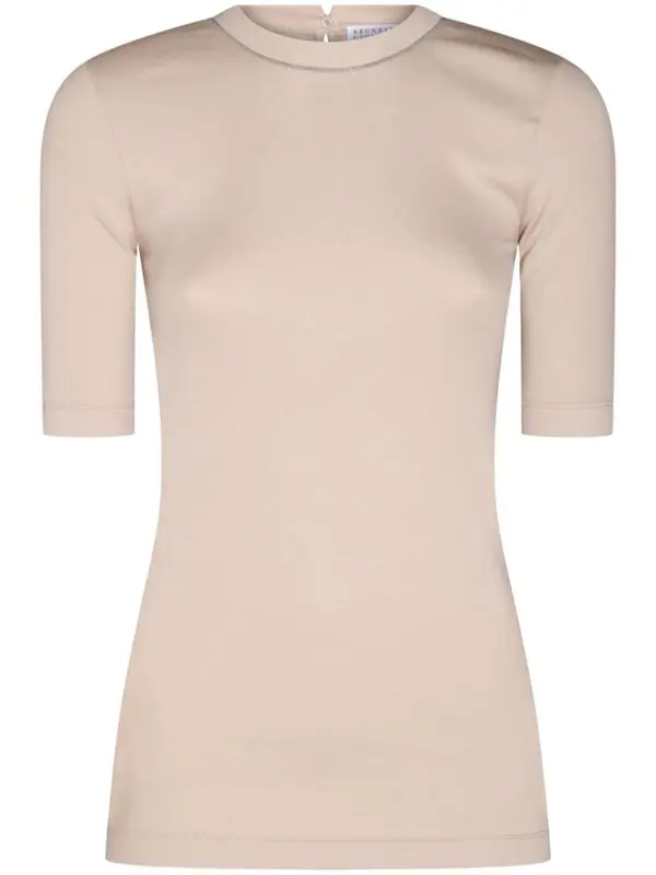 Brunello Cucinelli Monili-embellished T-shirt - Neutrals