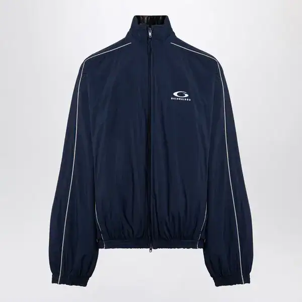 Balenciaga Loop Sports Icon Navy Tracksuit Jacket In Blue - 31