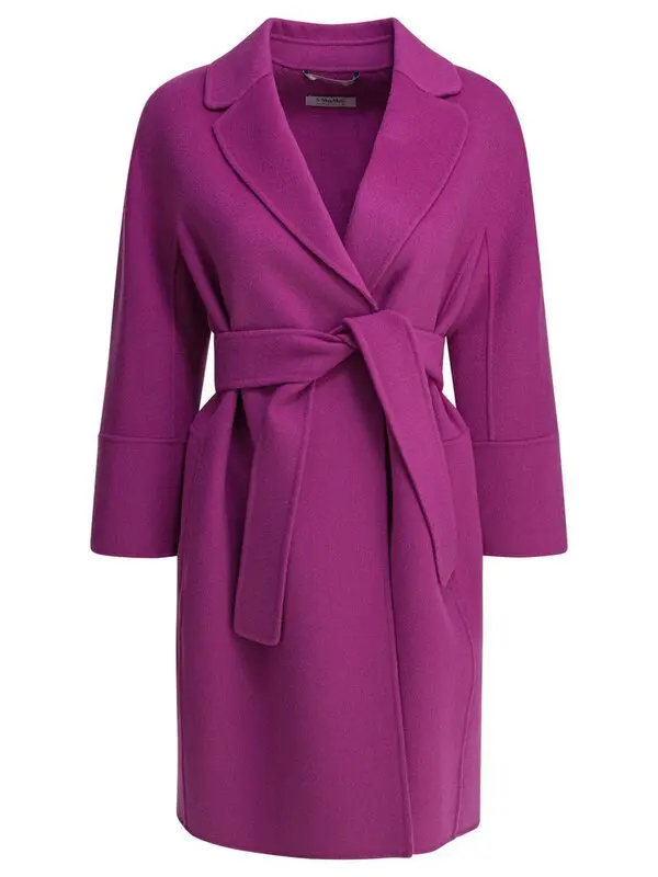 Max Mara Arona Wool Coat - Purple