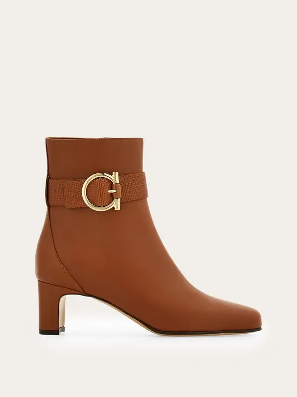 FERRAGAMO Gancini Ankle Boots - Brown