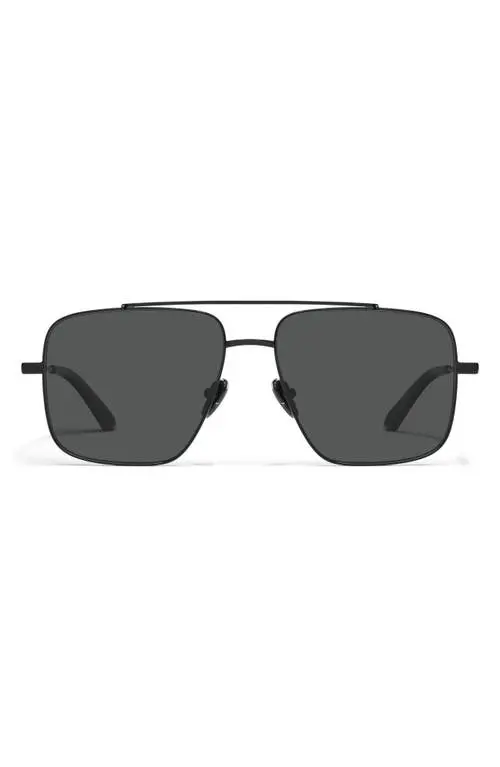 Quay Level Out 60mm Polarized Aviator Sunglasses - Black/ Black Polarized