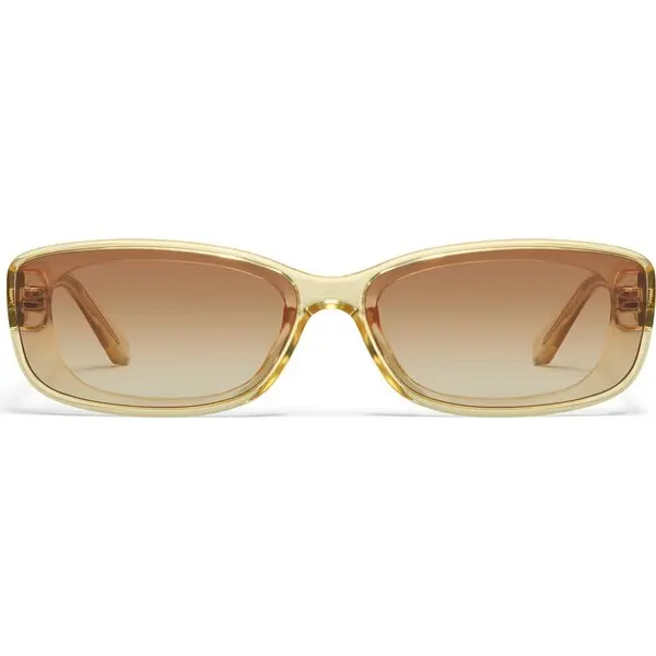 Quay Vibe Check 35mm Gradient Small Square Sunglasses - Daffodil/ Sepia