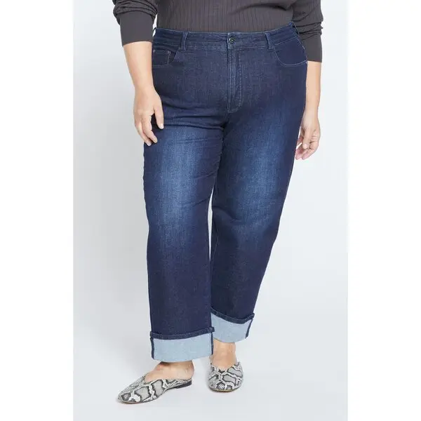 Universal Standard Stevie Cuff Jeans - Washed Outback Blue Selvedge