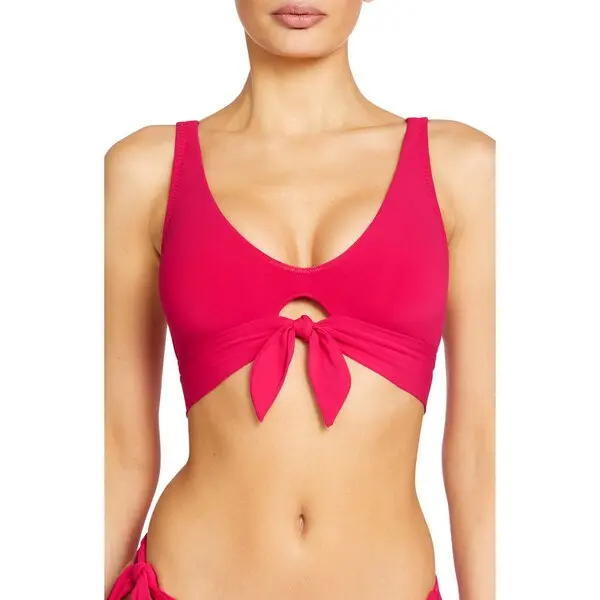 Robin Piccone Ava Knot Front Bikini Top - Rose