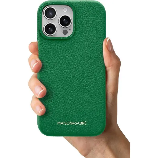 MAISON DE SABRE Leather Phone Case - Emerald Green